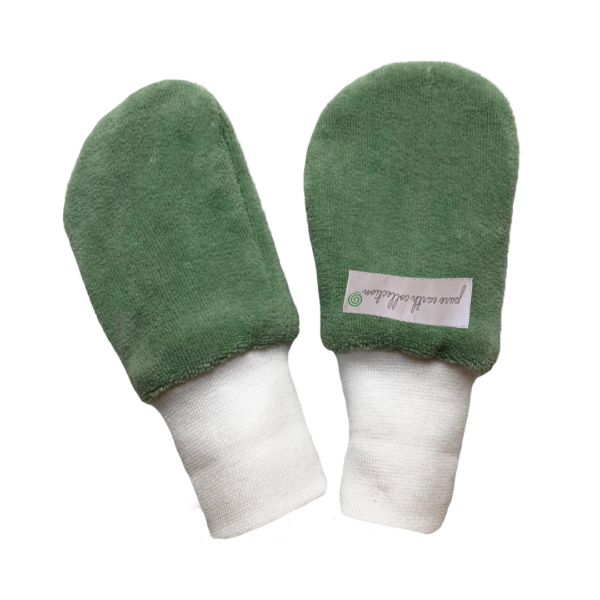 Organic Mittens - Green (pack of 2 pairs) - Pure Earth Collection