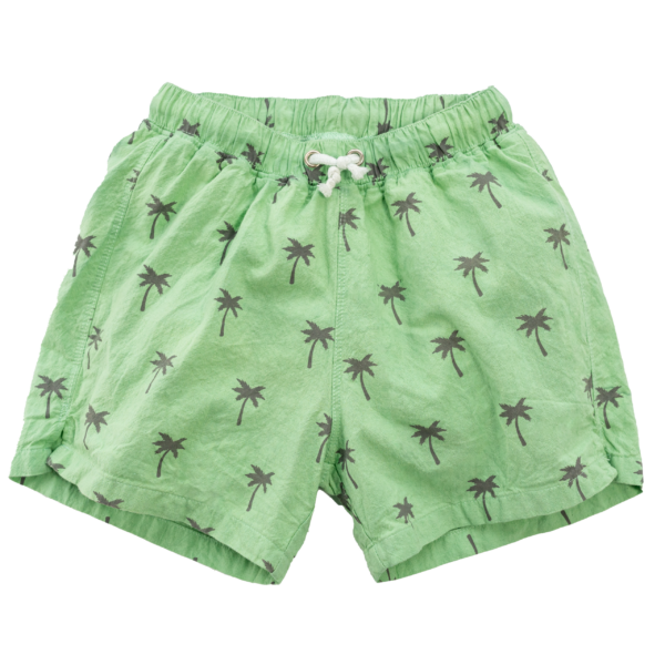 Boys Swim Trunks - Green Palm Trees