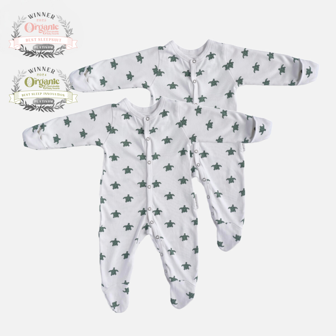 Winter Sleepsuit With Padded Sleeves - Turtle (pack of 2)
